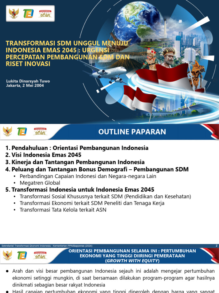 22.05 Transformasi SDM Unggul Menuju Indonesia Emas 2045 (LDT) | PDF