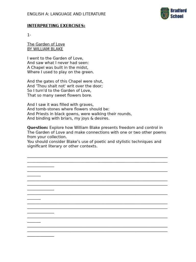 INTERPRETING EXERCISES | PDF | Poetry