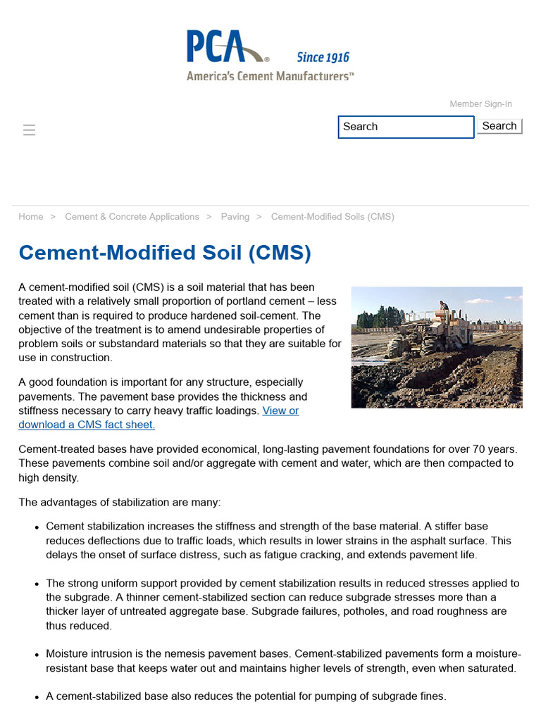 Cement-Modified Soils (CMS) | PDF | Road Surface | Materials
