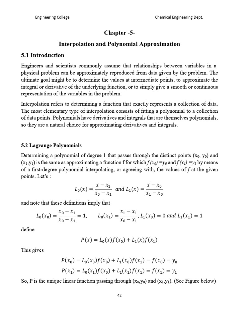 Lec 5 Interpolation And Polynomial Approximation Pdf Interpolation