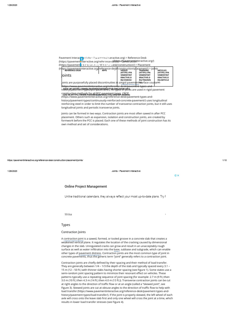 Joints - Pavement Interactive | PDF | Road Surface | Civil Engineering