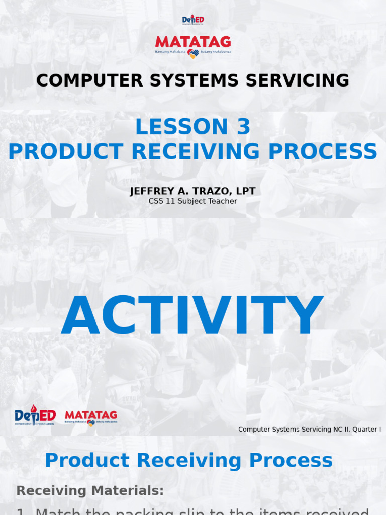 CSS 11 Week 2 L3 - Product Receiving Process | PDF | Personal Computers ...