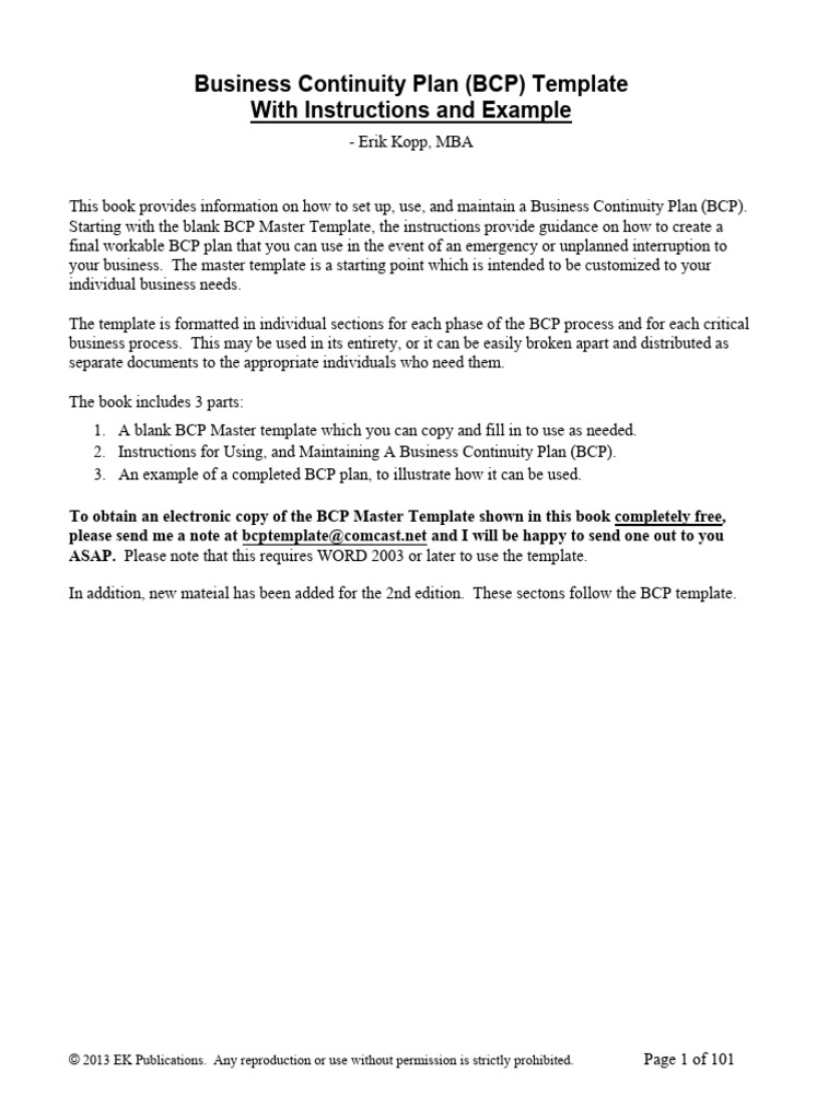 Setting Up and Maintaining A BCP Plan Book - Final.23SEP2011 | PDF | Telephone | Backup