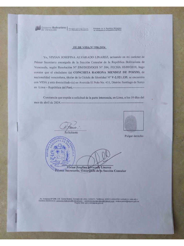 Fe de Vida | PDF