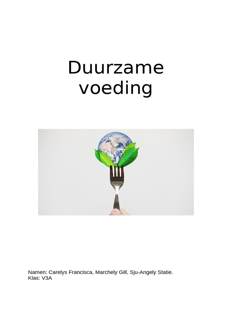 Ak Verslag Duurzame Voeding | PDF