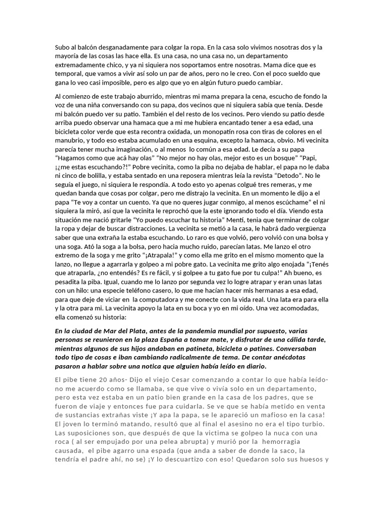 Cuento para El Club de Lectura - Terminado | PDF