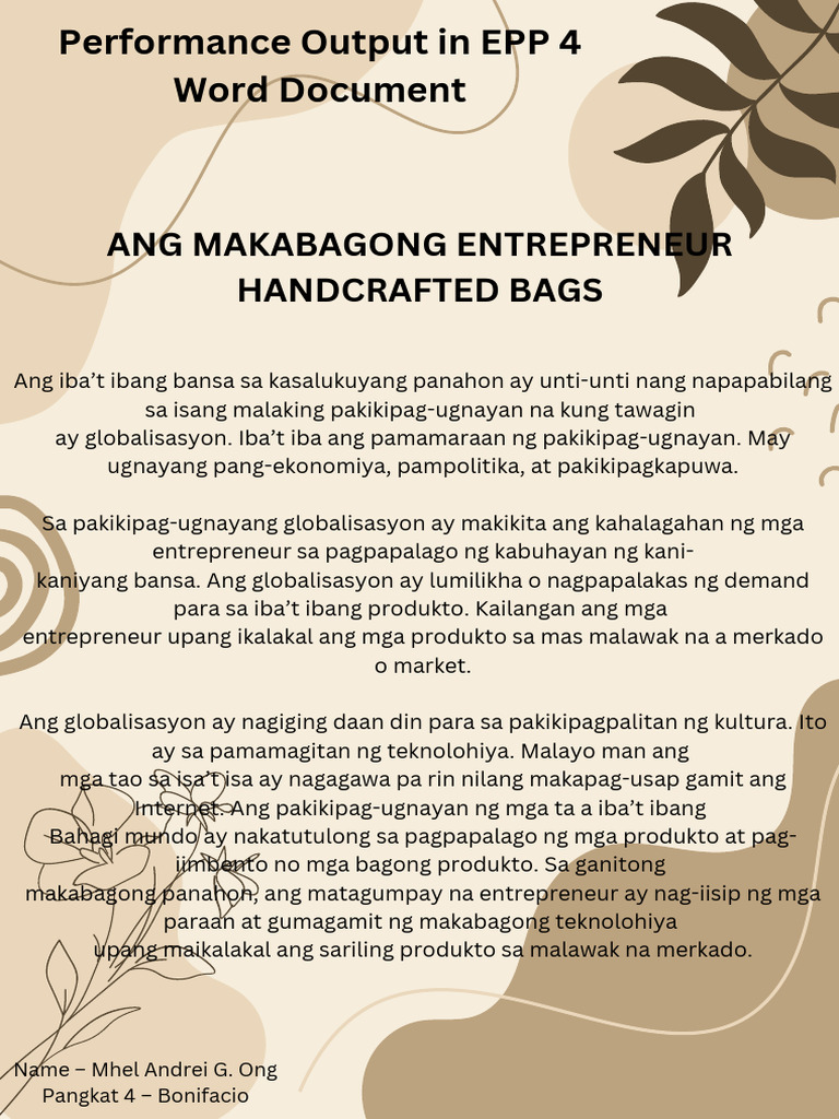 Performance Output in EPP 4 Word Document - 20240912 - 211104 - 0000 | PDF