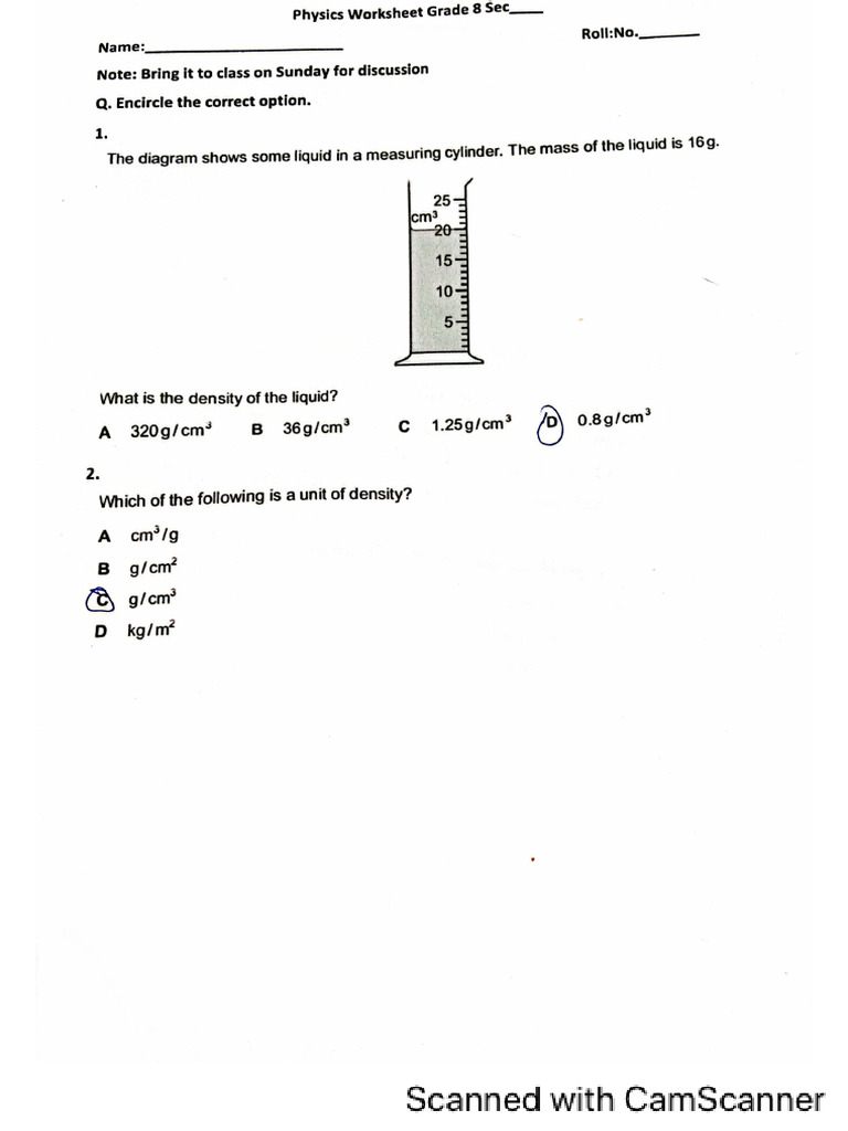 Physics Worksheet | PDF
