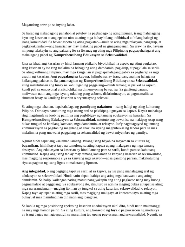 Oratorical Speech | PDF