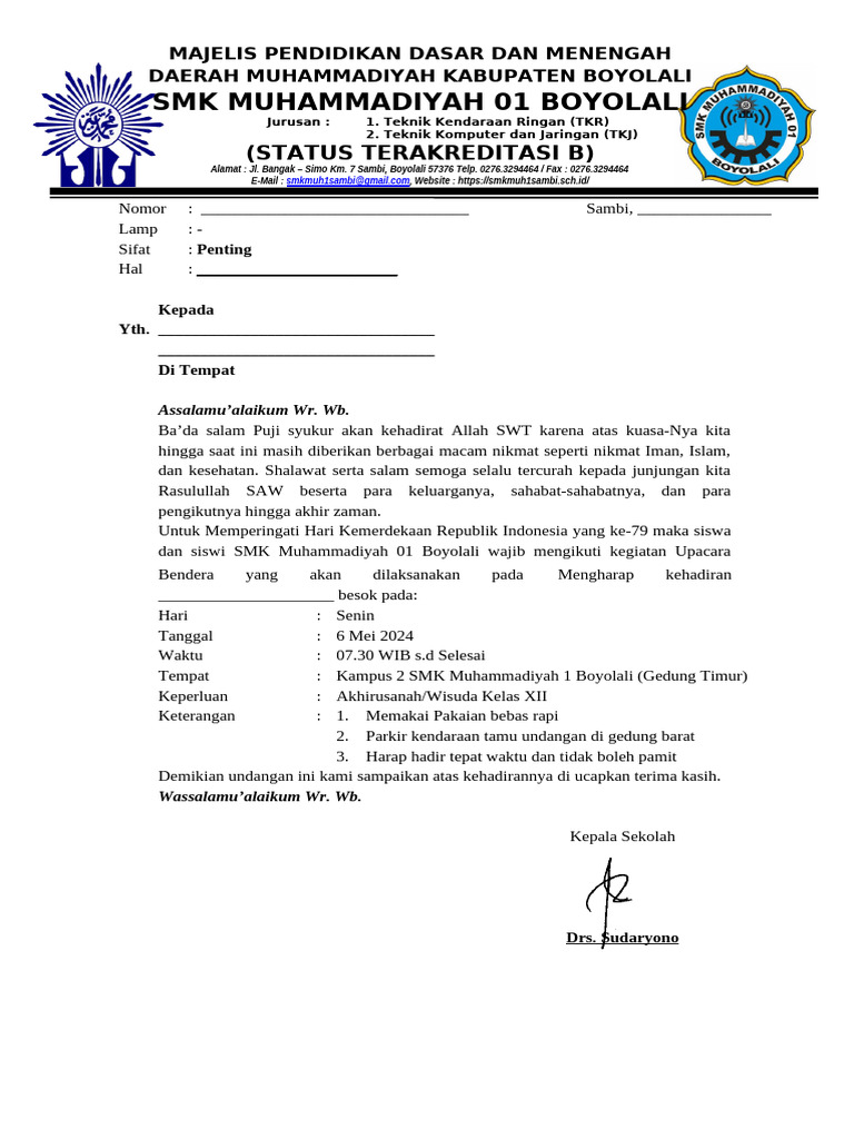 Contoh Undangan STM | PDF