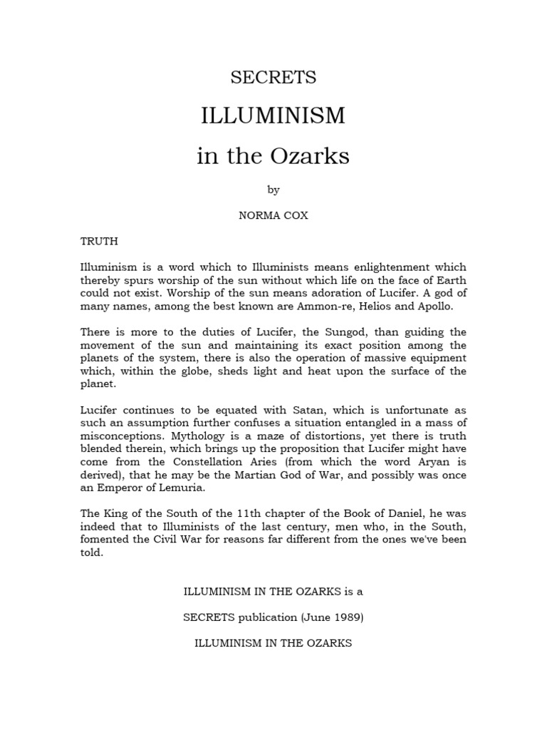 Illuminism and Luciferian Worship in Ozarks | PDF | Illuminati | Lucifer