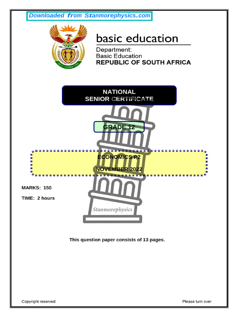 NSC Economics Grade 12 November 2022 P2 and Memo | PDF