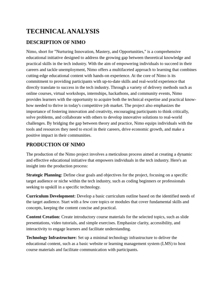 Technical Analysis | PDF | Educational Technology | Computing