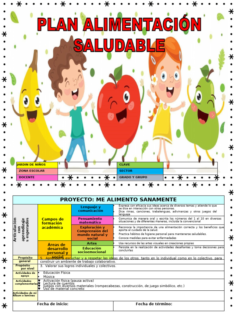 Planeacion Alimentacion Saludable (1) | PDF | Dieta | Aprendizaje