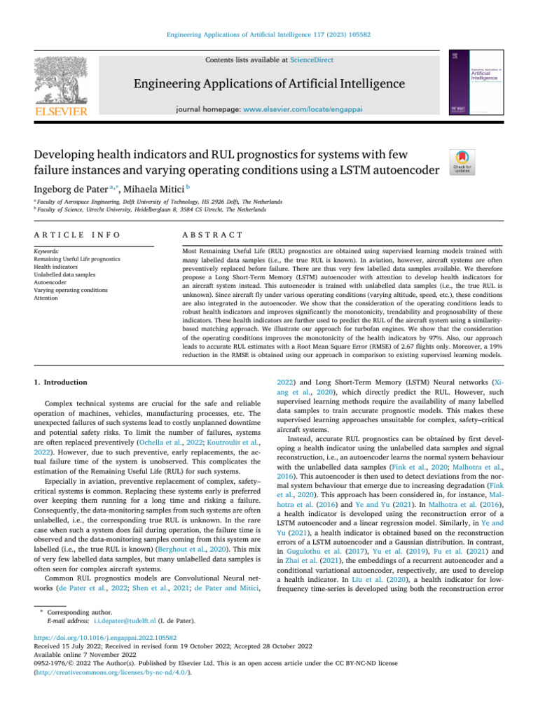 Developing Health Indicators and RUL Prognostics For Systems With Few Failure Instances and ...