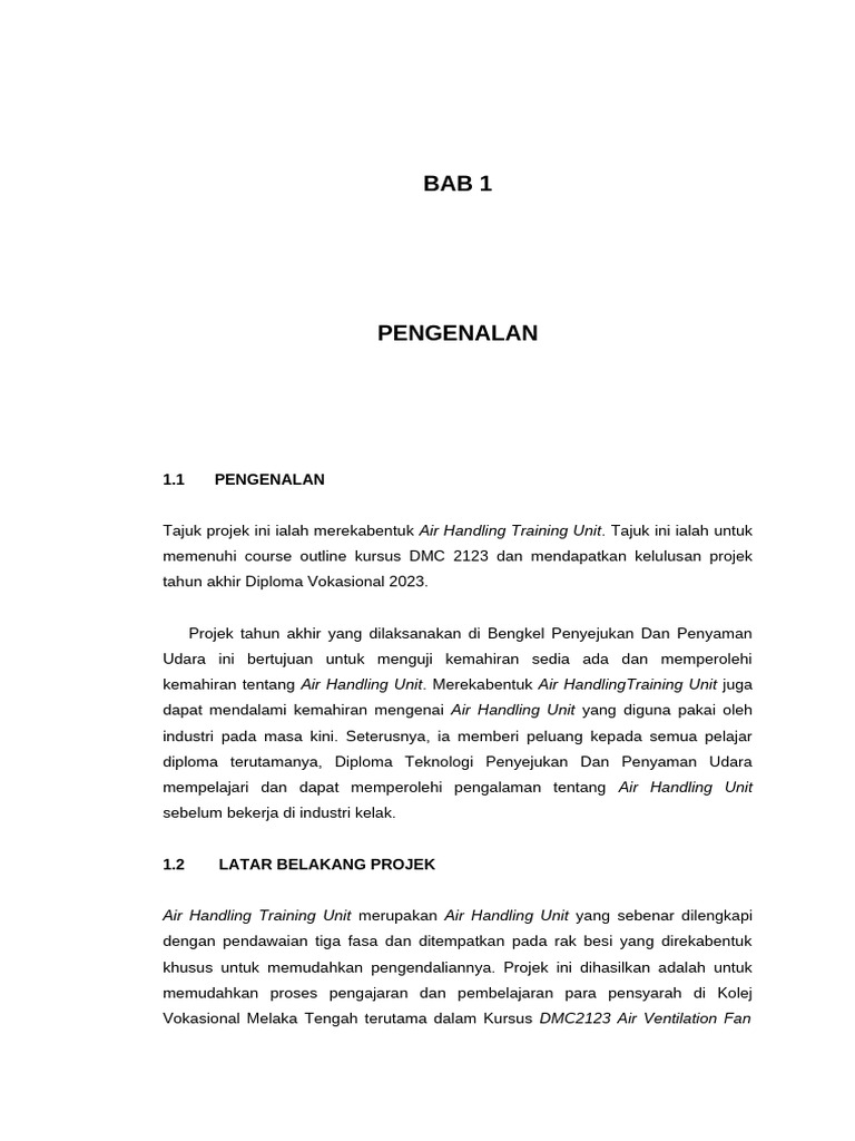 Mini Air Handling Unit - PTA 2023 Bab 1 - 3 | PDF | Bisnis | Komputer
