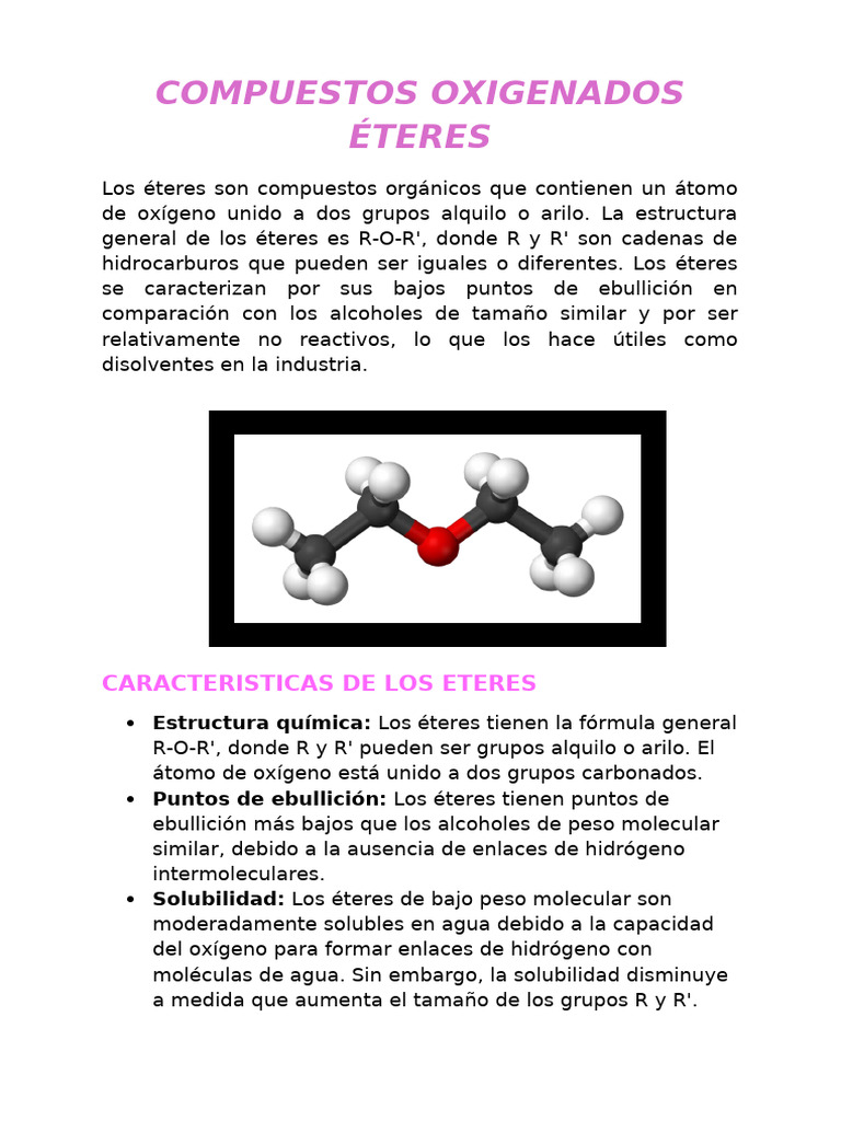 Info Quimica | PDF | Éter | Solvente