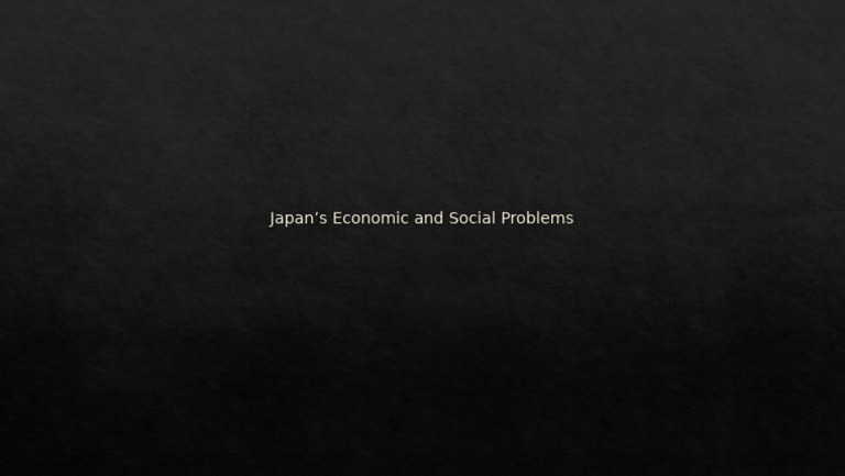 Japan’s Economic and Social Problems (2) | PDF
