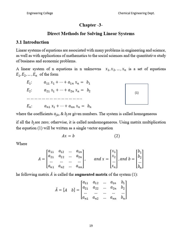 Lec 3 Matries Direct Method Pdf System Of Linear Equations Computational Science