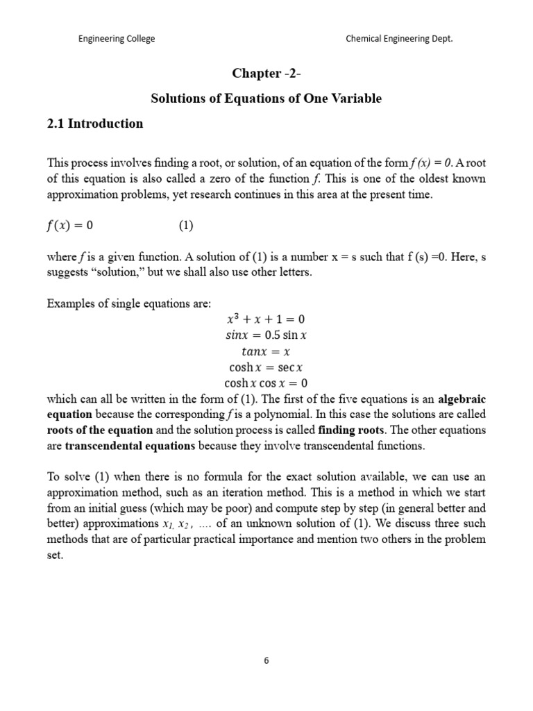 LEC 2 sol. of non-linear equation - | PDF | Equations | Zero Of A Function