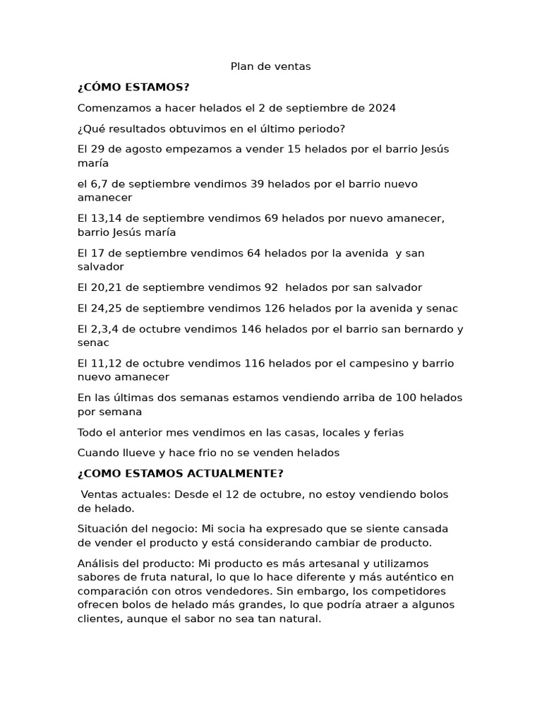 Plan de Ventas | PDF