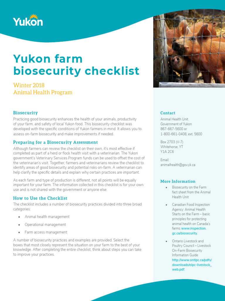 env-farm-biosecurity-checklist | PDF | Veterinary Medicine | Quarantine