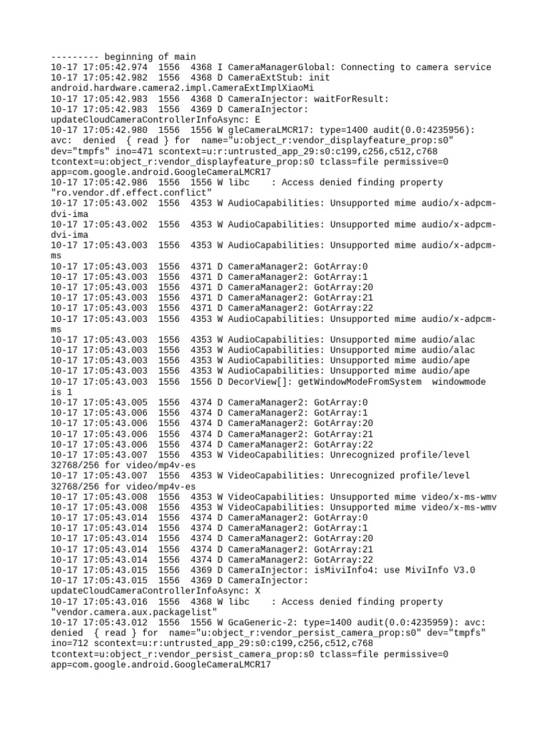 Camera System Debug Log | PDF | Software Engineering | Computer Architecture