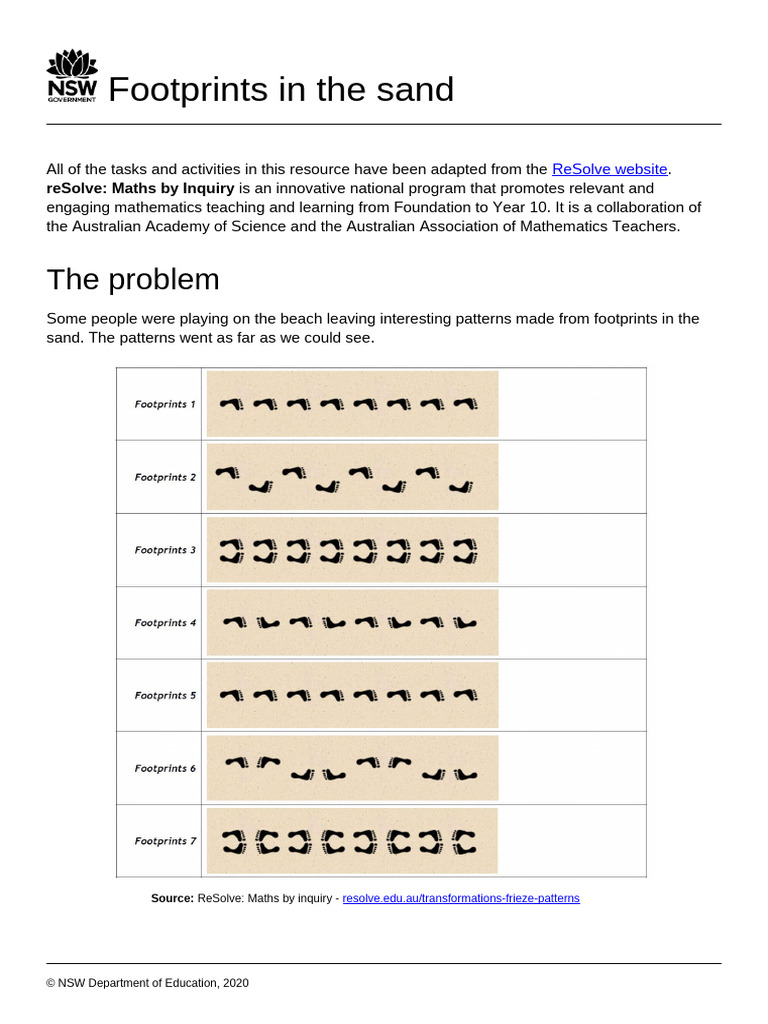 Mathematics s4 Footprints in The Sand RL | PDF | Teaching Methods ...