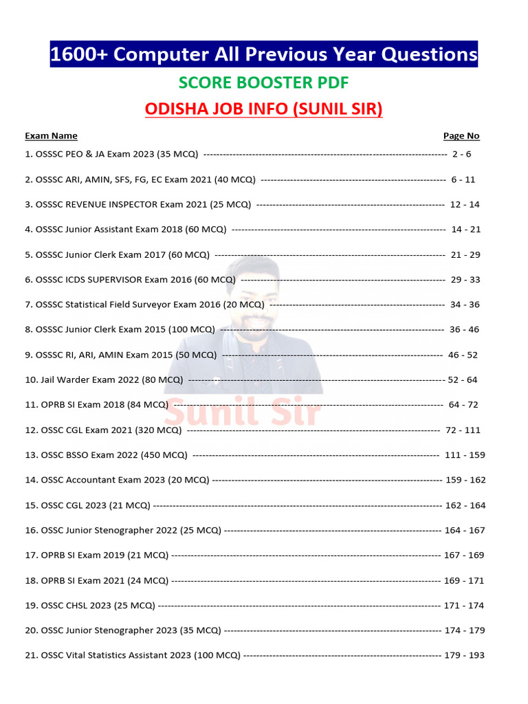 1600+ Computer All Previous Year Questions | PDF | Microsoft Excel | Microsoft Word