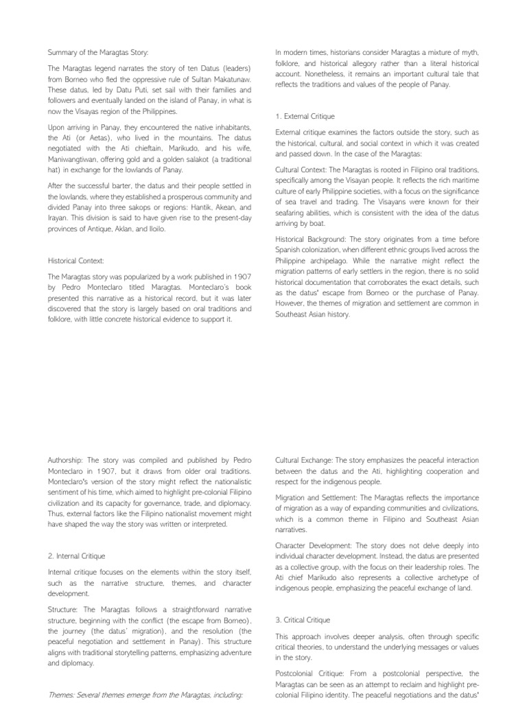 04 The Maragtas | PDF | Narrative