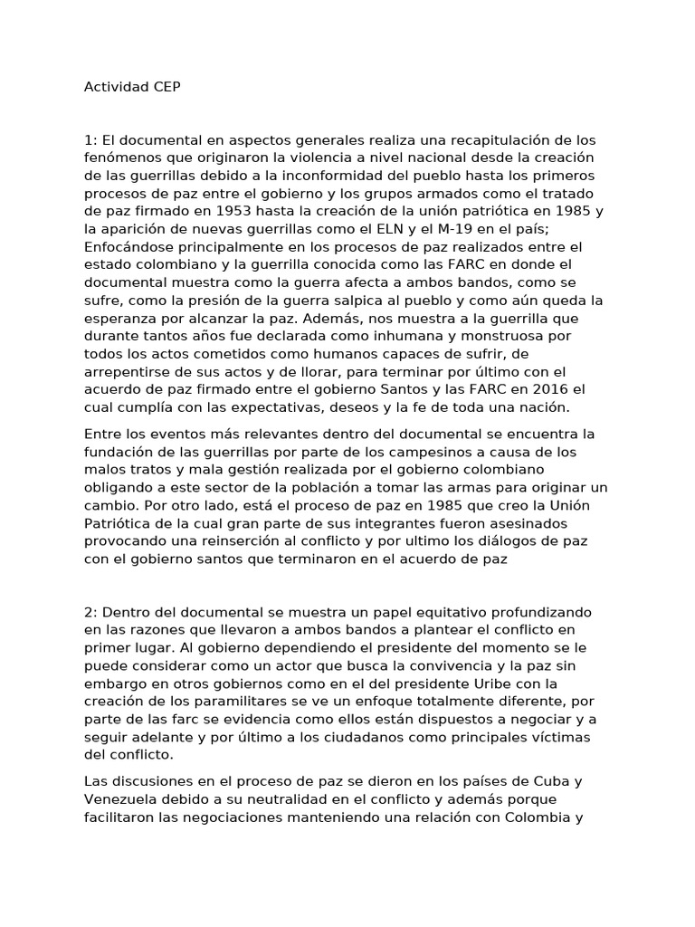 Actividad CEP | PDF | Ciencias sociales | Historia