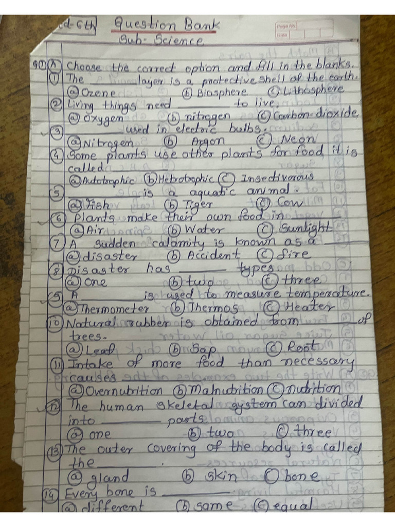 6 TH Science Question Bank | PDF