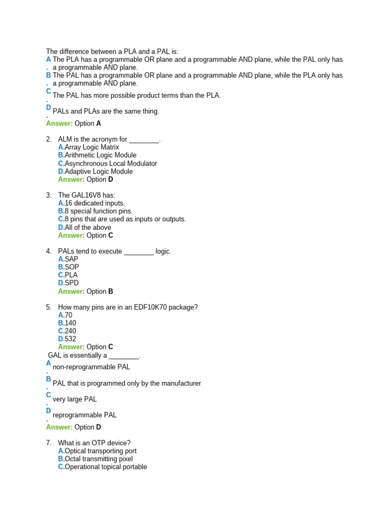 A - B - C - D .: Answer | PDF | Computer Engineering | Digital Electronics