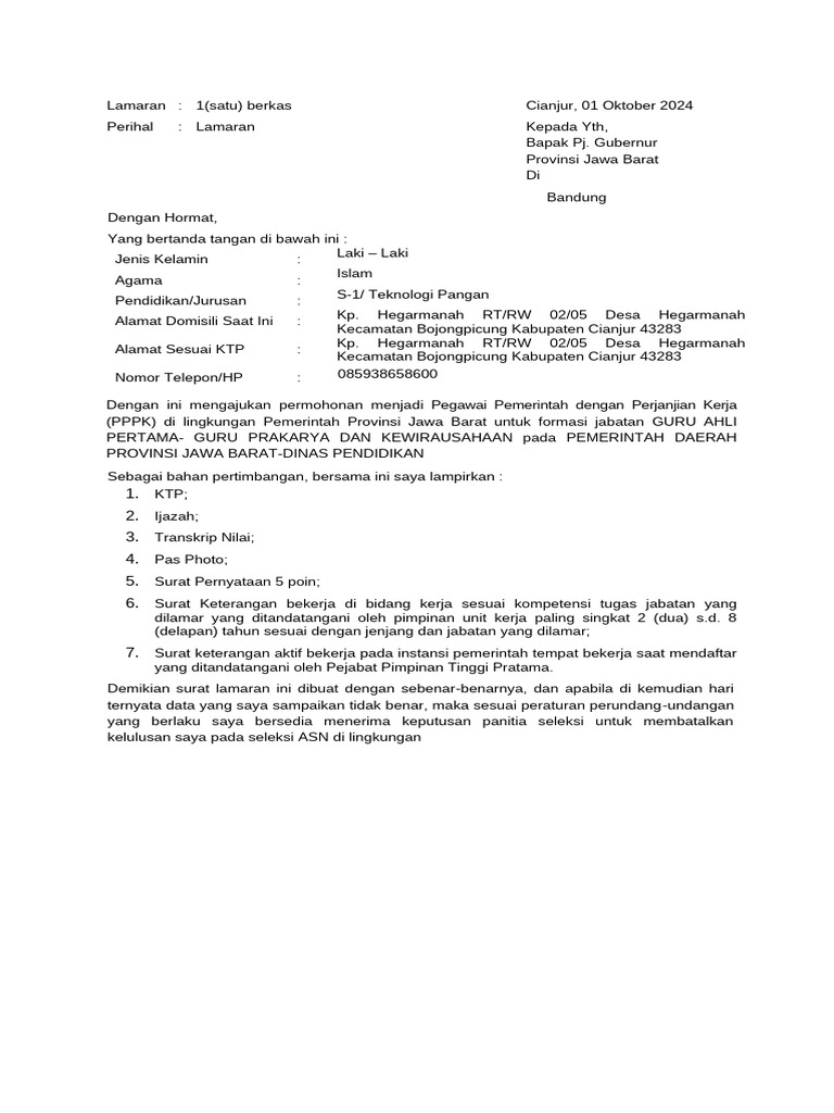 Lamaran | PDF