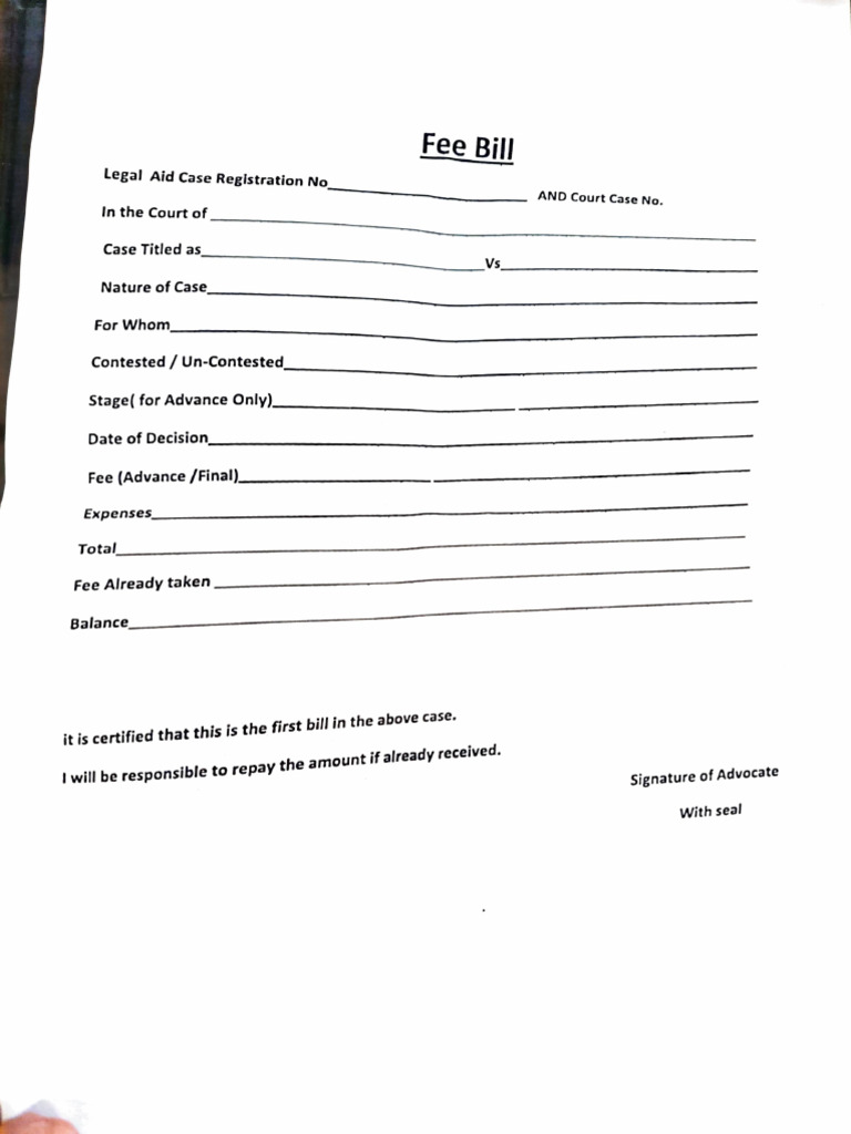 Legal Aid Fee Bill | PDF