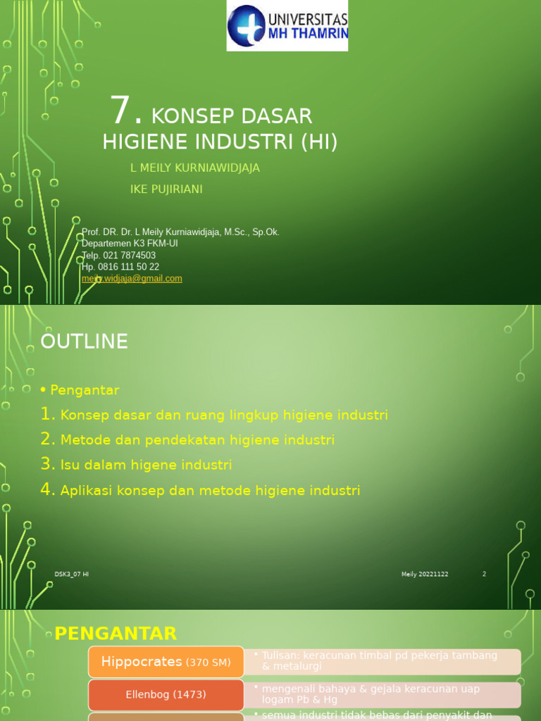 UR - DsK3 - 07 Konsep Dasar Higiene Industri FINAL 20221122 | PDF | Pengembangan Diri ...
