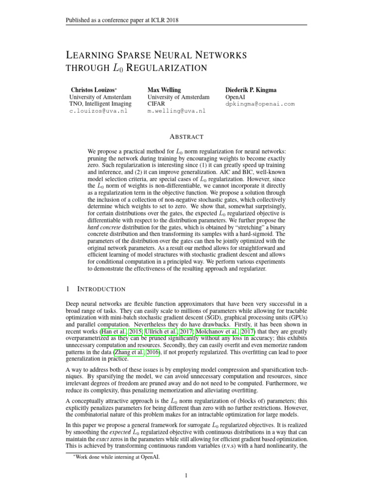 L S N N R: Earning Parse Eural Etworks Through Egularization | PDF | Artificial Neural Network ...
