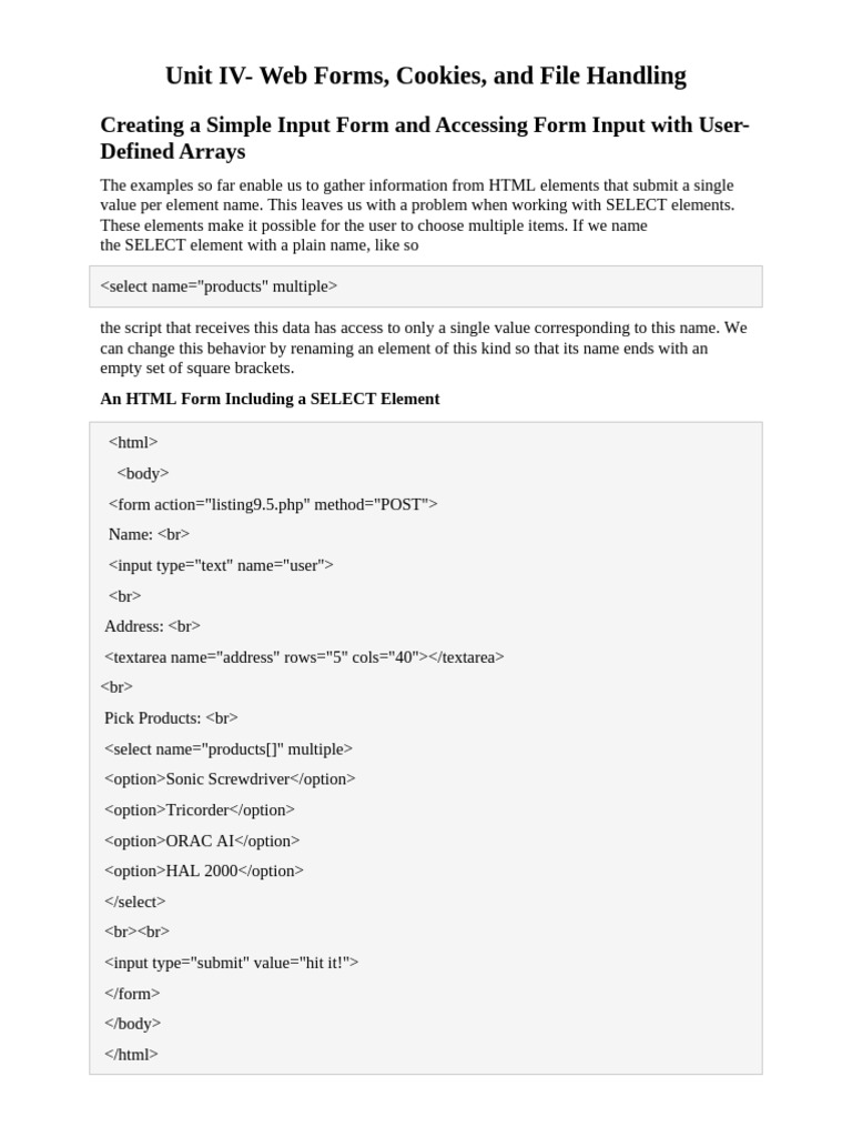 Web Development BCS IV Sem Unit IV | PDF | World Wide Web | Internet & Web