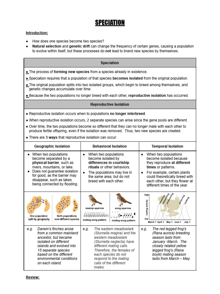 Speciation | PDF | Species | Population