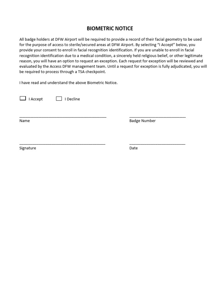 Biometric Notice | PDF | Finance & Money Management