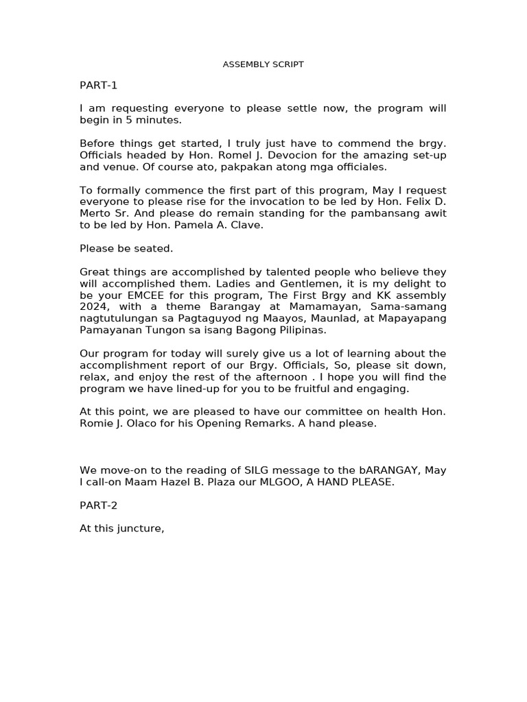 ASSEMBLY SCRIPT | PDF