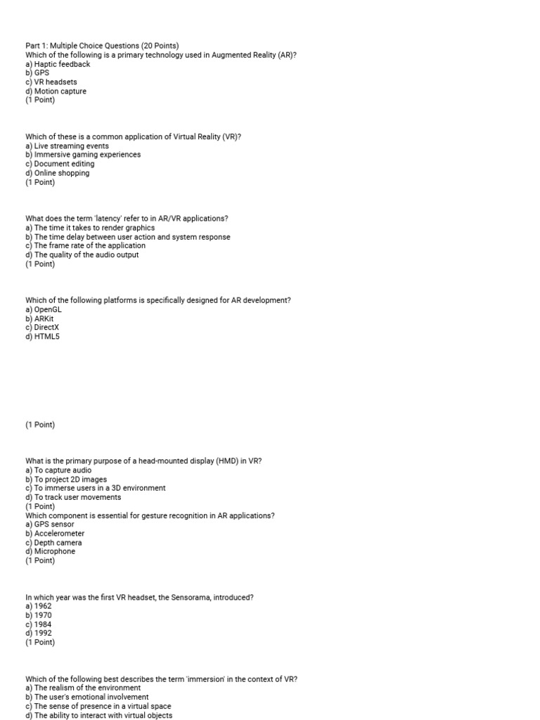 Practise For Assignment Ar VR | PDF | Virtual Reality | Augmented Reality