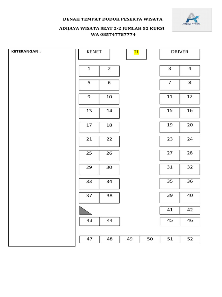 Denah Tempat Duduk 52 Ok | PDF