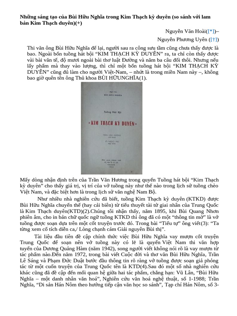NH NG Sáng T o C A Bùi H U Nghĩa Trong Kim TH CH K | PDF