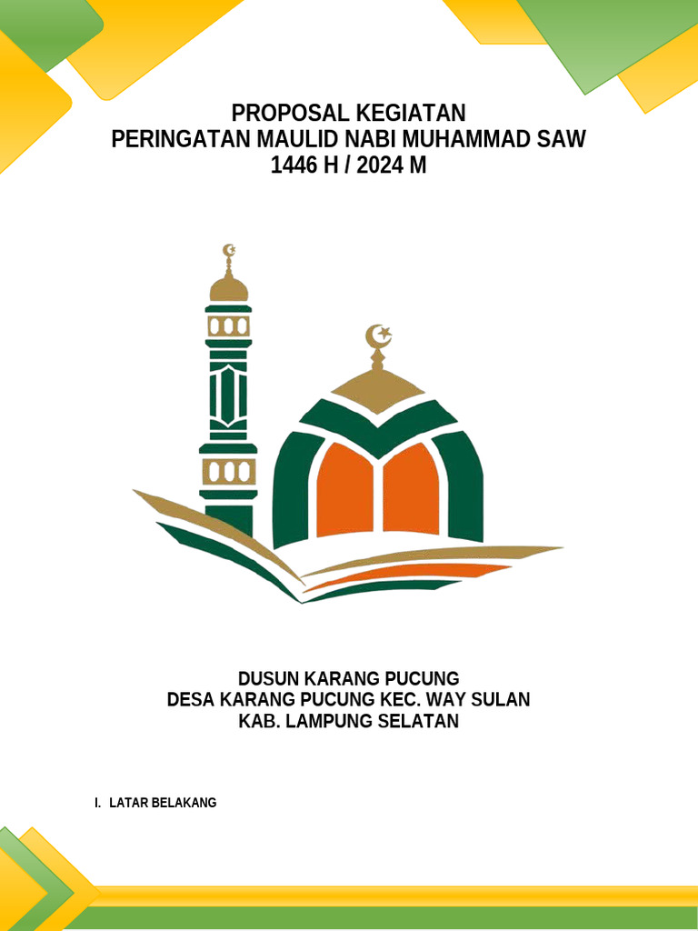 Proposal Kegiatan Phbi Maulid Nabi 1446 H | PDF
