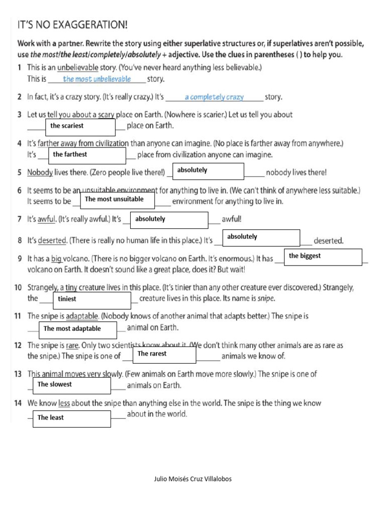Assignment 6 Superlatives JCMV | PDF