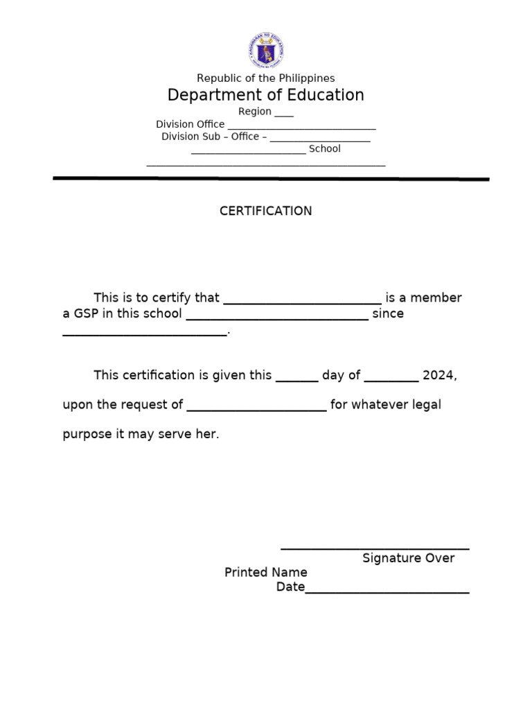 Certification of GSP | PDF