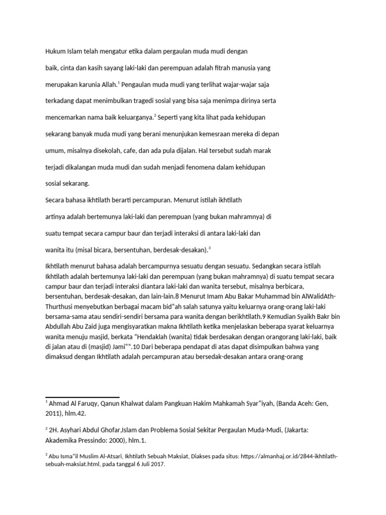 Hukum Islam Telah Mengatur Etika Dalam Pergaulan Muda Mudi Dengan | PDF | Agama & Spiritualitas