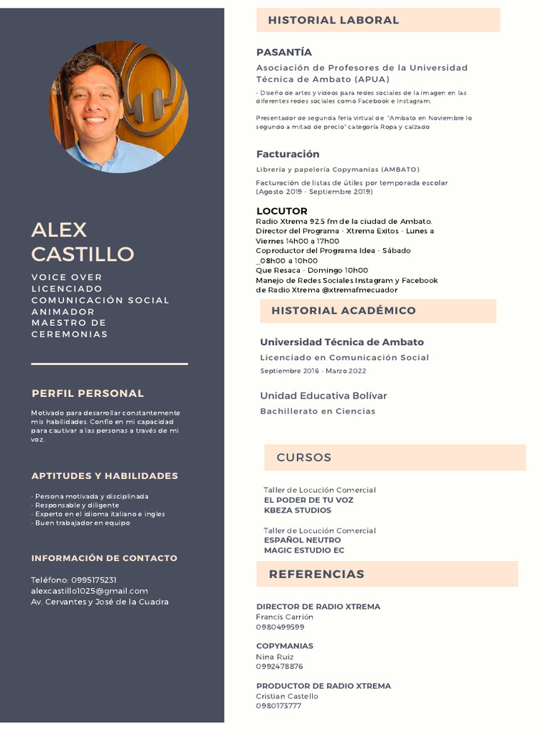 Alex Castillo CV | PDF | Documento de identidad