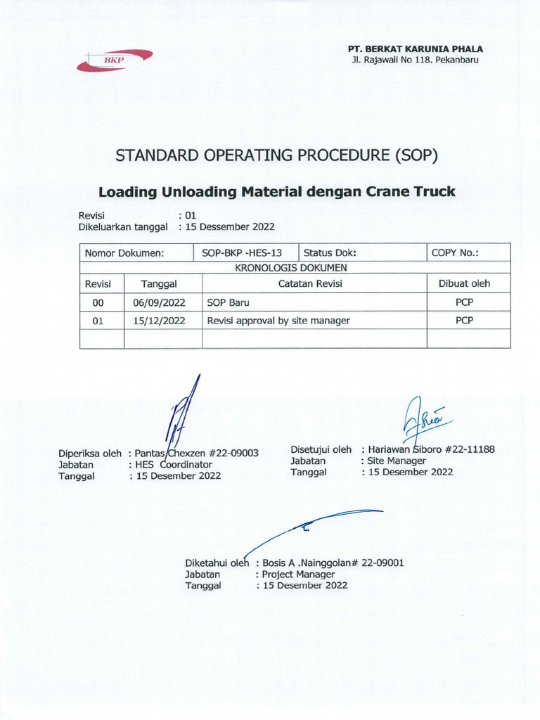 Sop Loading Unloading | PDF | Komputer | Teknologi & Rekayasa